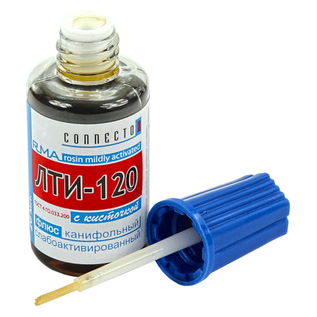 ЛТИ-120 LUX с кисточкой (флюс для пайки) 20 мл.