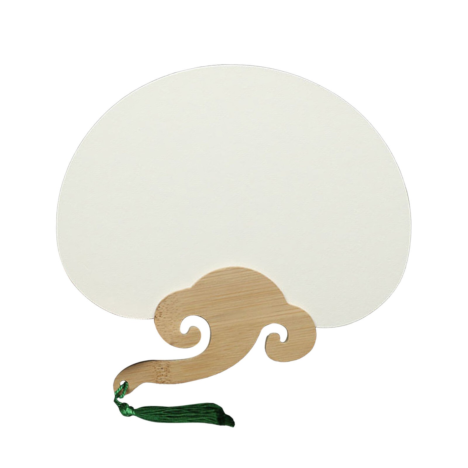 Миниатюрный бумажный веер, пустой, небольшой, легкий, портативный, с эргономичной ручкой, с кисточкой, дизайн, китайский веер для вечеринок, офиса, путешествий, белый