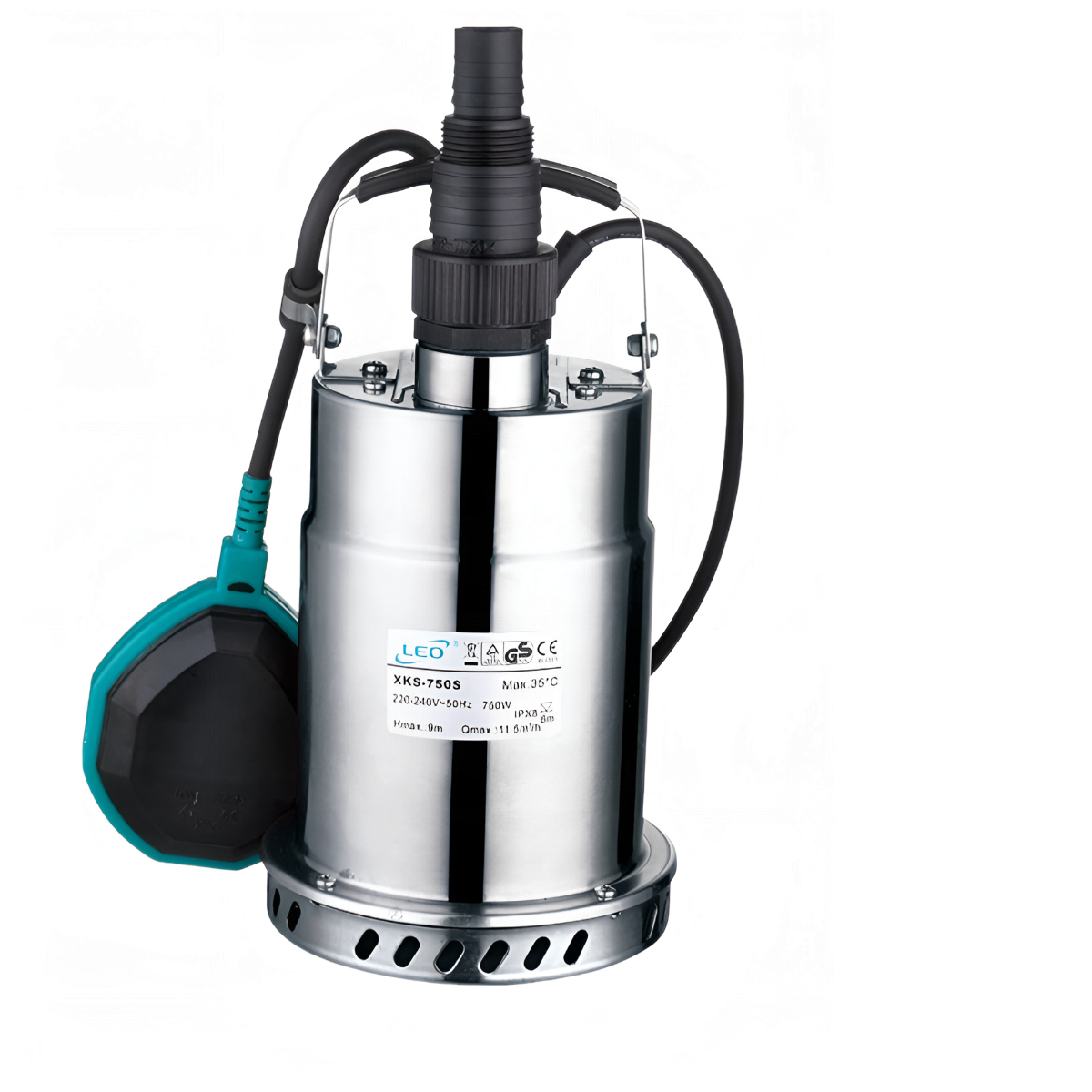 Насос дренажный LEO XKS-750S (L1558), 680 Вт 1.5м3/ч, H-9м, d 18-25-32мм, для чистой воды
