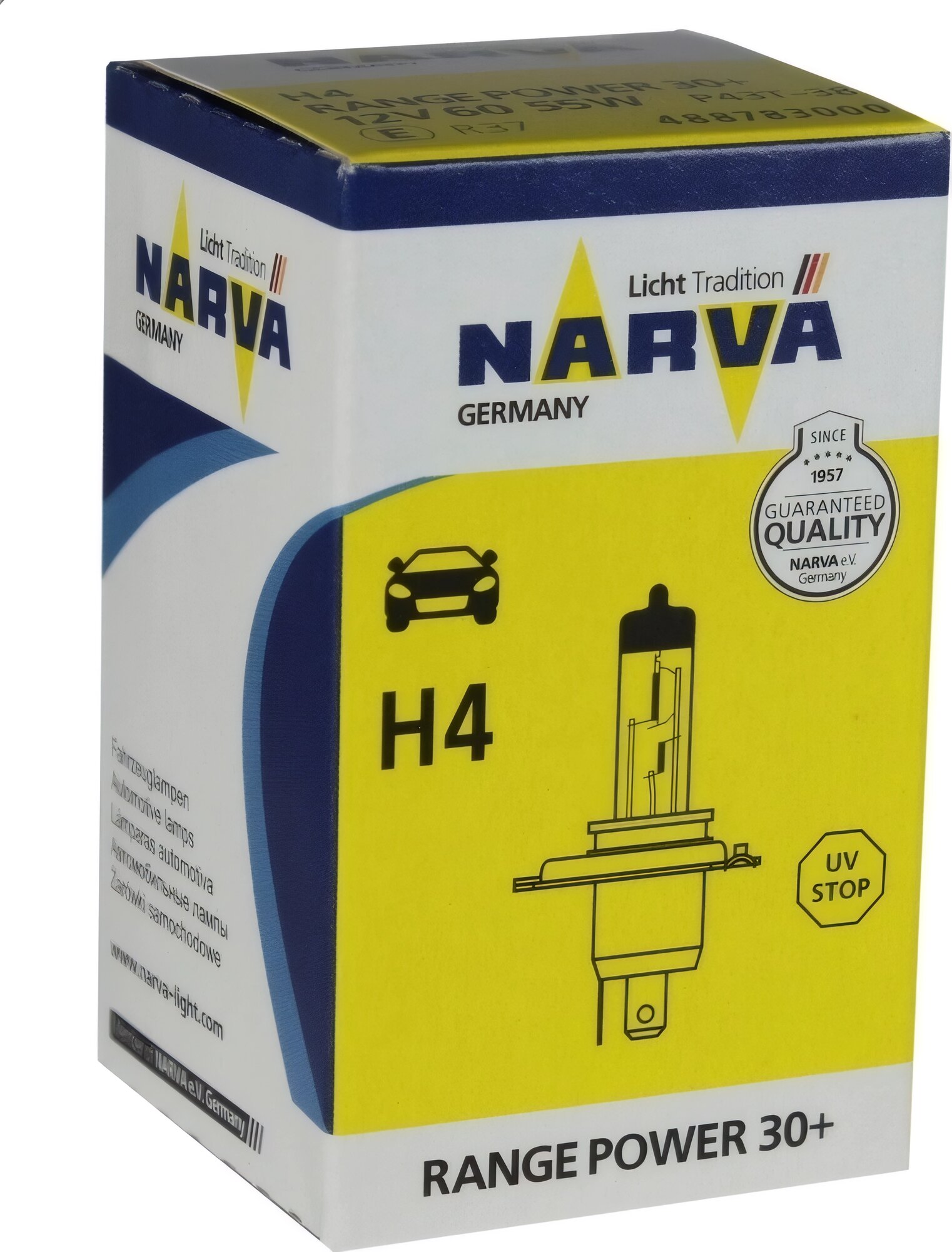 Галогенная лампа NARVA RANGE POWER +30% H4 12V 60/55W