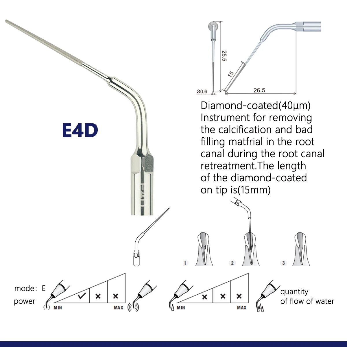 Стоматологические наконечники для скалера E и ED серии 1pc E4D