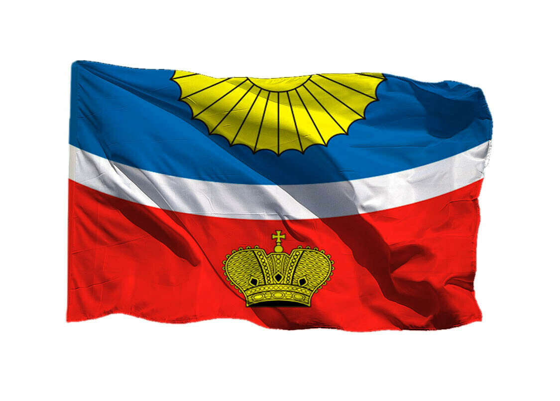 Флаг Тихвина на шёлке, 70х105 см - для ручного древка