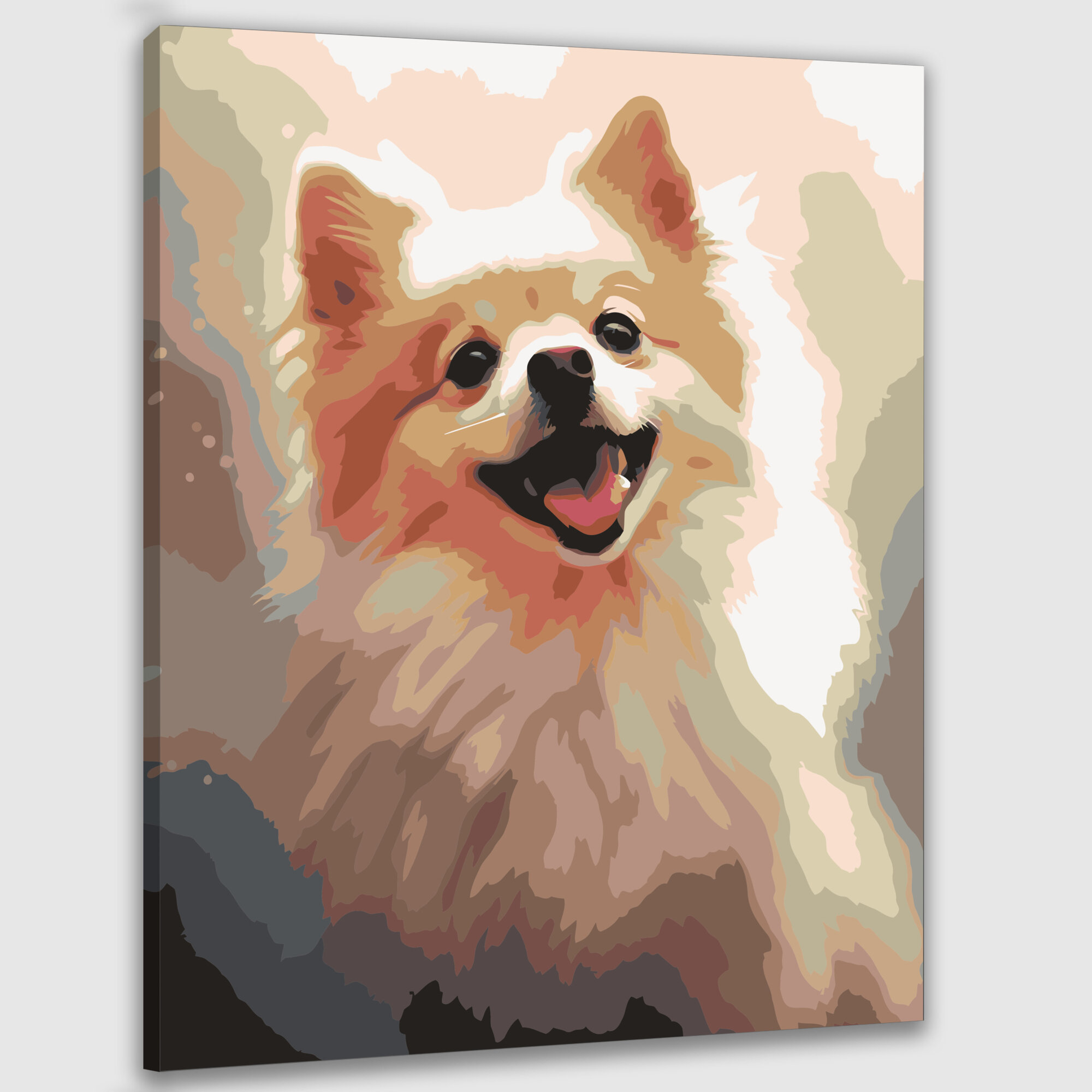 Картина по номерам 40x50 см, шпиц, пушистый, лицо, выражение, милое, очарование, красота