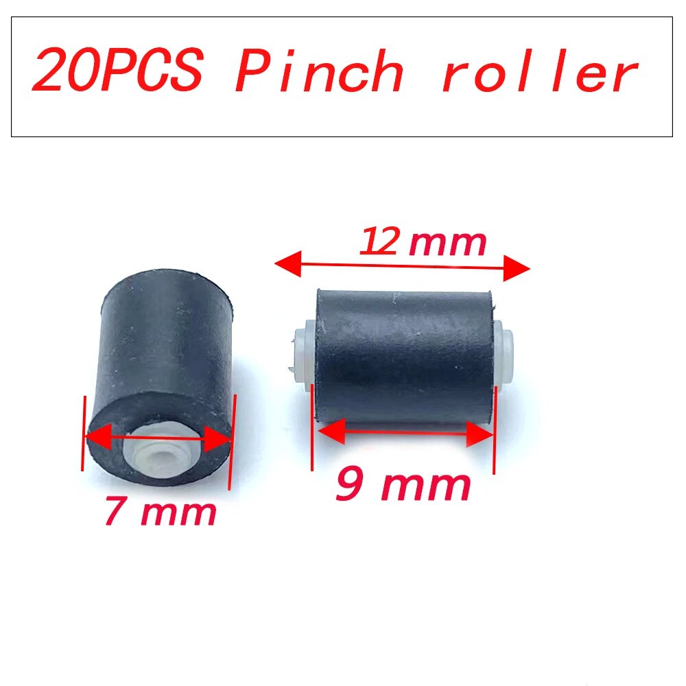 20 шт. Резиновые ролики CLIPNT для принтеров Mimaki JV22 JV4 JV33 JV3 JV5 TS3 TS5 DX5 Черный, Black