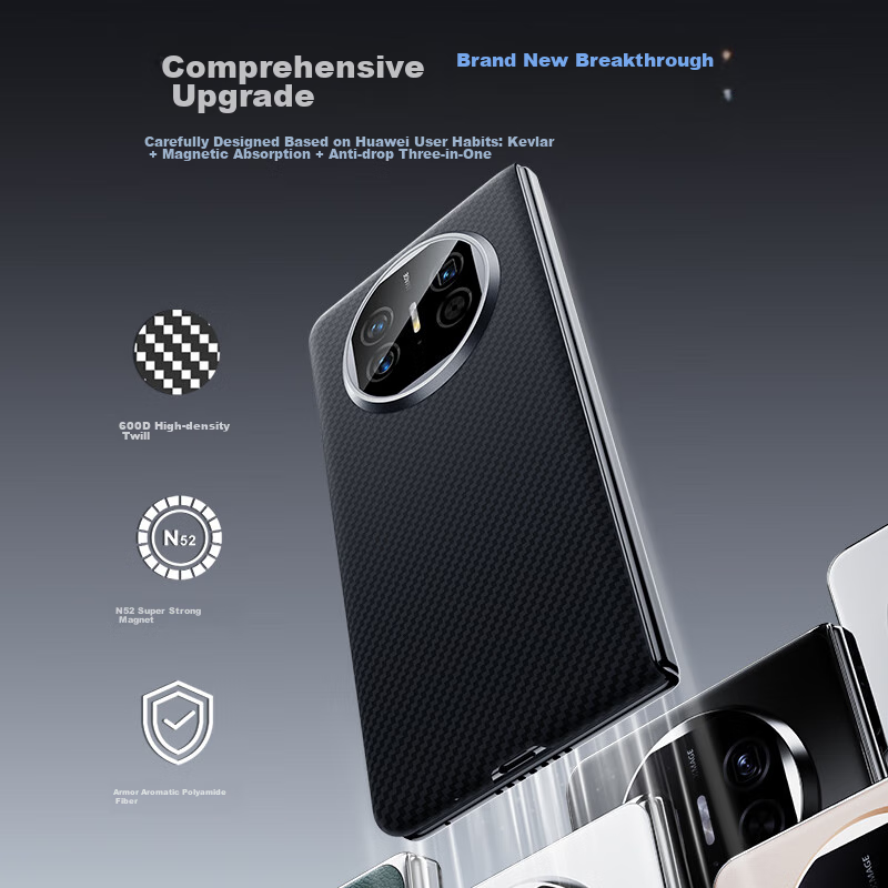 Mofi [Aramid Fiber | Ultra-Thin] Phone Case for Huawei X5, Huawei Mate X5 Collector's Edition, Kevlar Full Coverage Ultra-Thin Shockproof Slim Back Shell, Central Axis Protection Model