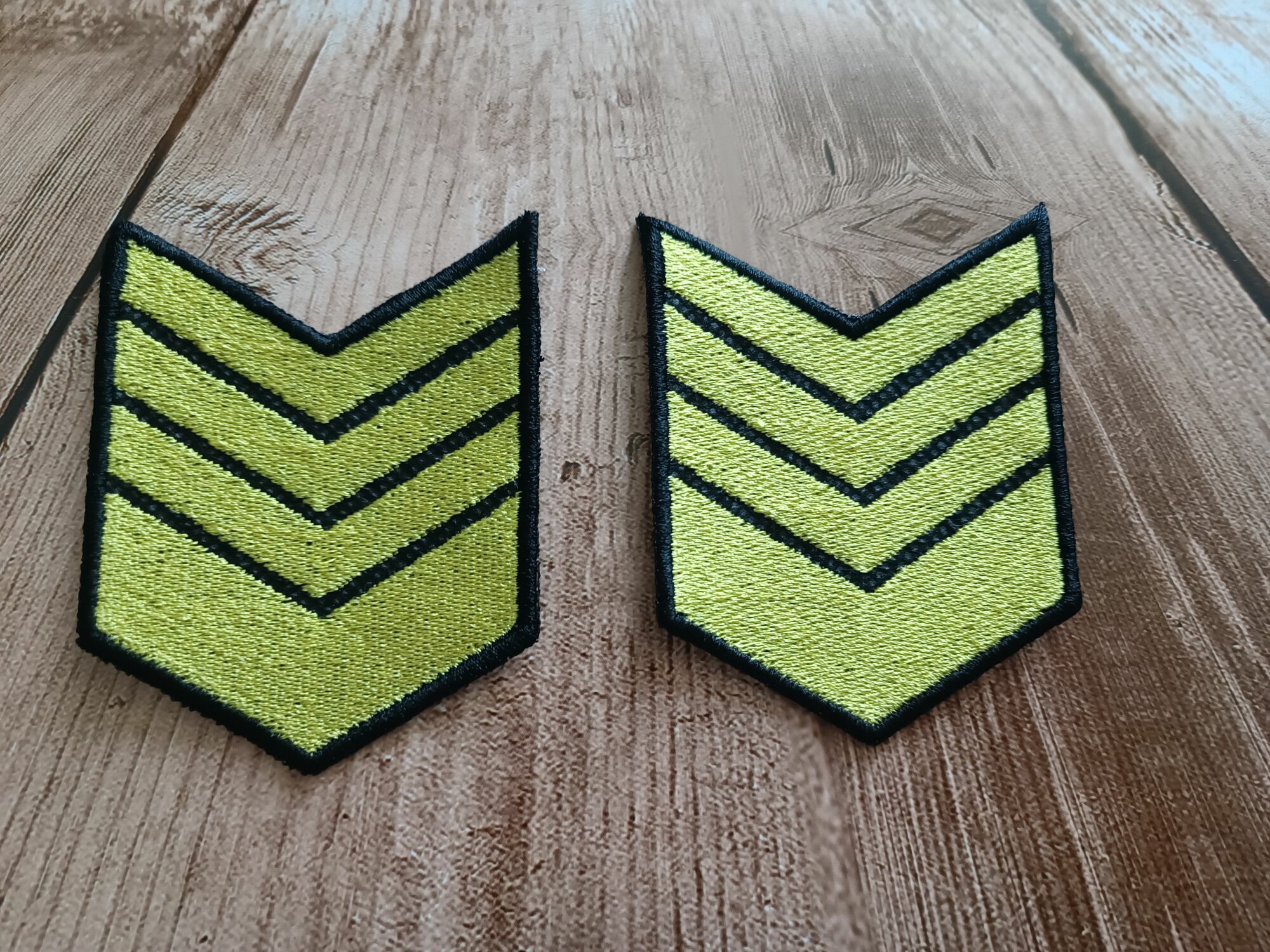 Нашивка годички / выслуга лет, 8 лет желтые, 2 штуки, без липучки