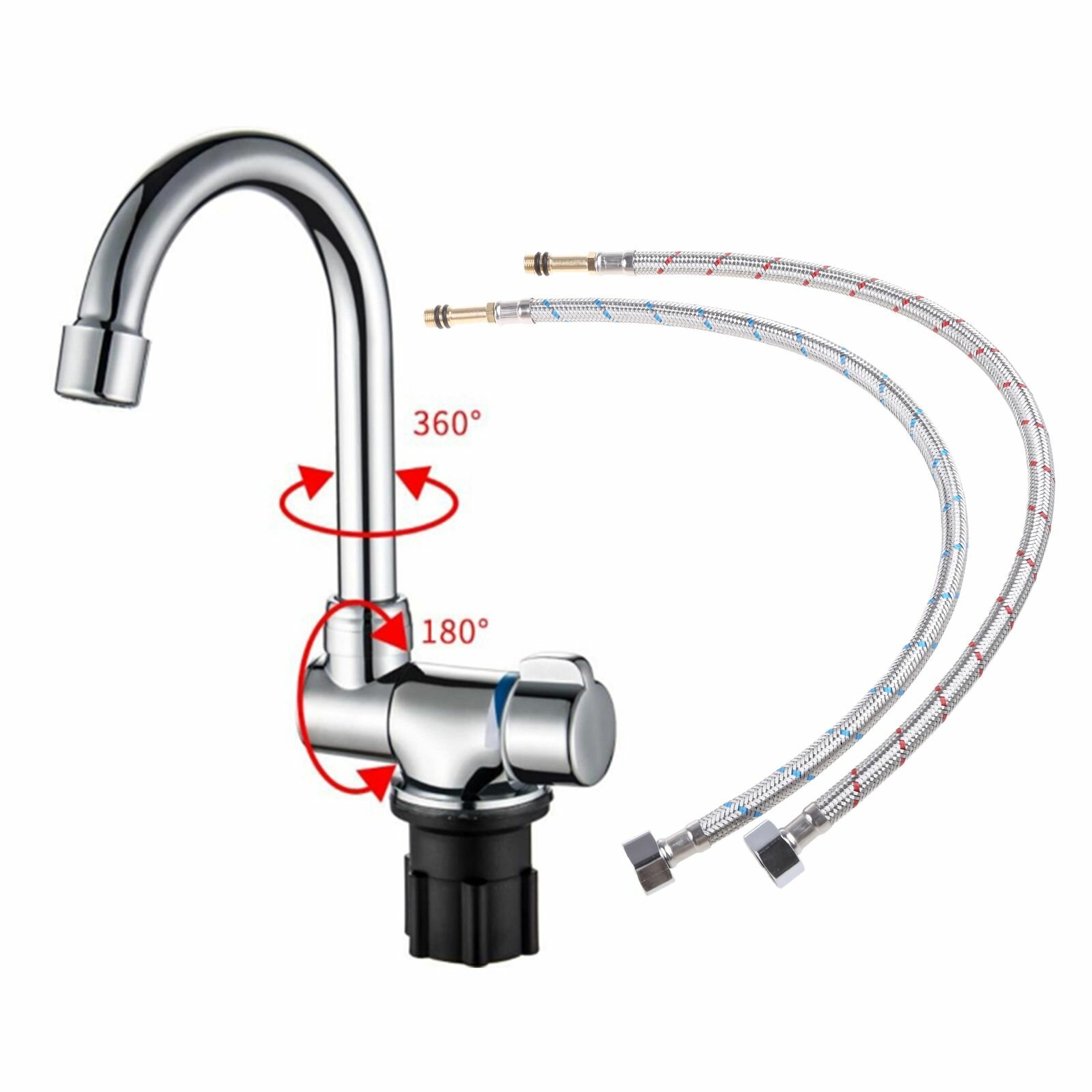 Складной поворотный смеситель для кухонной раковины модификации автодома или яхты - 1002