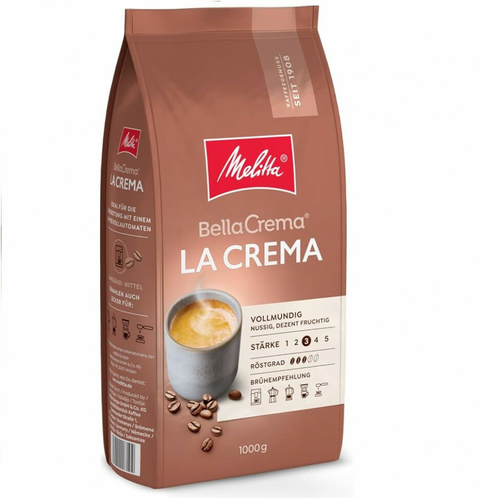 Melitta Bella Crema La Crema кофе в зернах 1 кг пакет (008102)