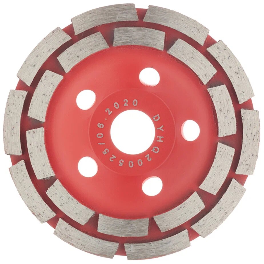 Чашка алмазная по бетону 125х22,2 мм двухрядная 66020500 для сухой шлифовки таких материалов как, бетон, газобетон.