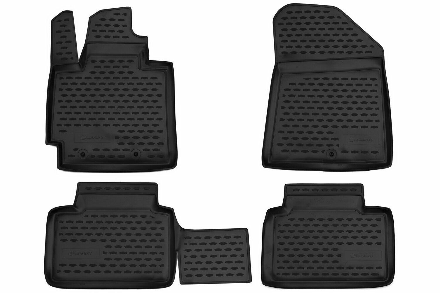 Коврики Standard, в салон для KIA Soul (II, II рестайлинг) 2014-2019, 4 шт. (полиуретан, чёрные) Element. NLC.25.49.210