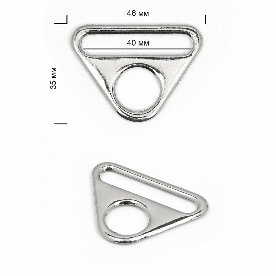 Полукольцо-пластина металл TBY-165168 46х35мм (внутр. 40мм) цв. никель уп. 10шт