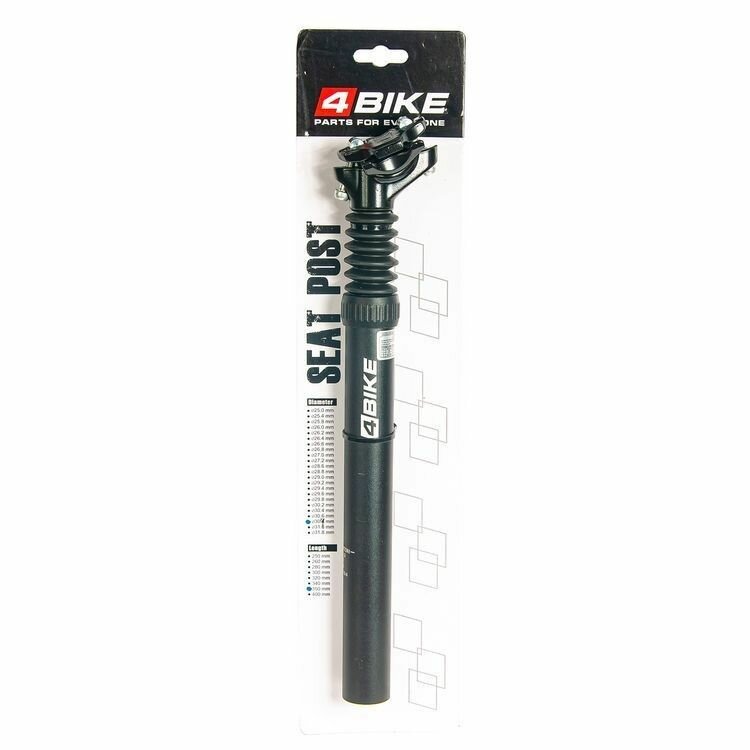 Штырь подседельный '4BIKE' SP-C255C, D:30.9, L:350мм, ал. двухболт с аморт ARV000025