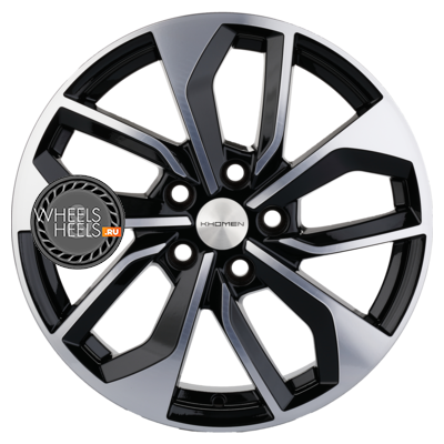 Диск автомобильный литой Khomen Wheels KHW1703 (Changan CS35 Plus) 17x7 5x110 et46 dia63.3 Black-FP