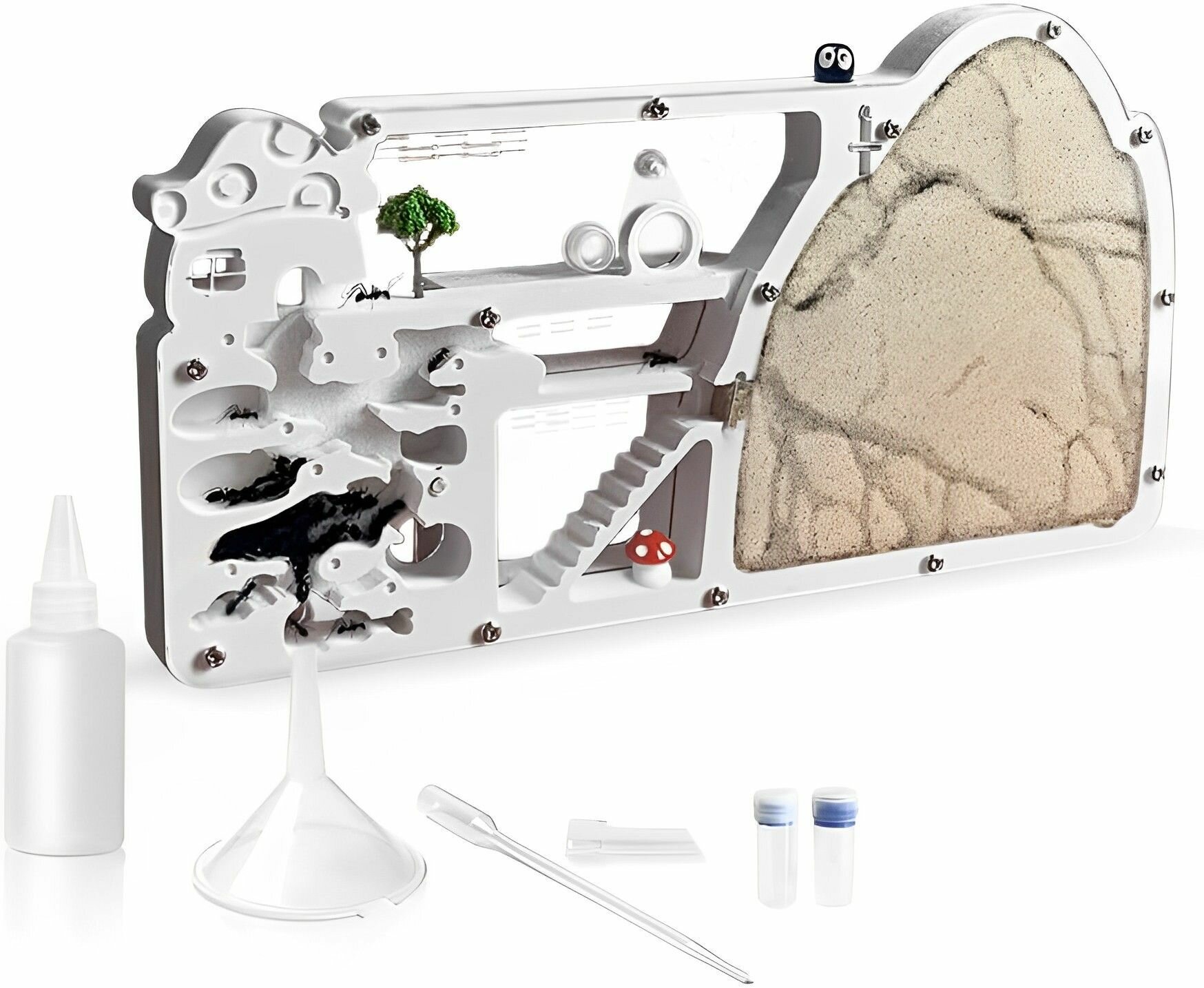 Замок муравьиной фермы, муравьиные фермы с желтым песком и набором инструментов