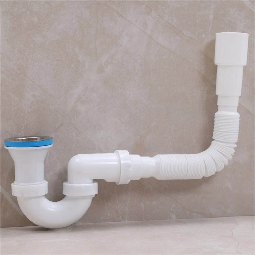 Сифон для душевого поддона Alcora 1620 U-образный сифон для поддона или душевой кабины с гофротрубой для подключения