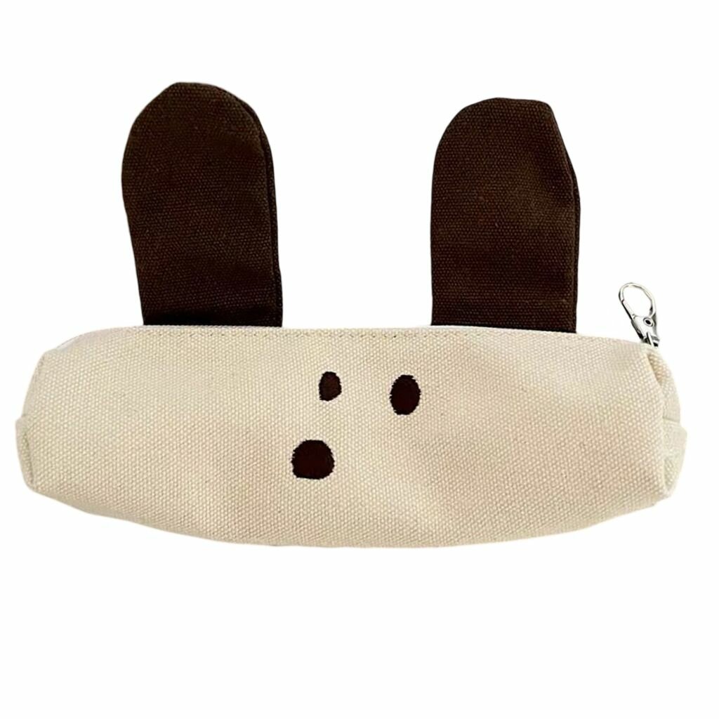 Холщовый пенал с милым щенком-Кофейная труба