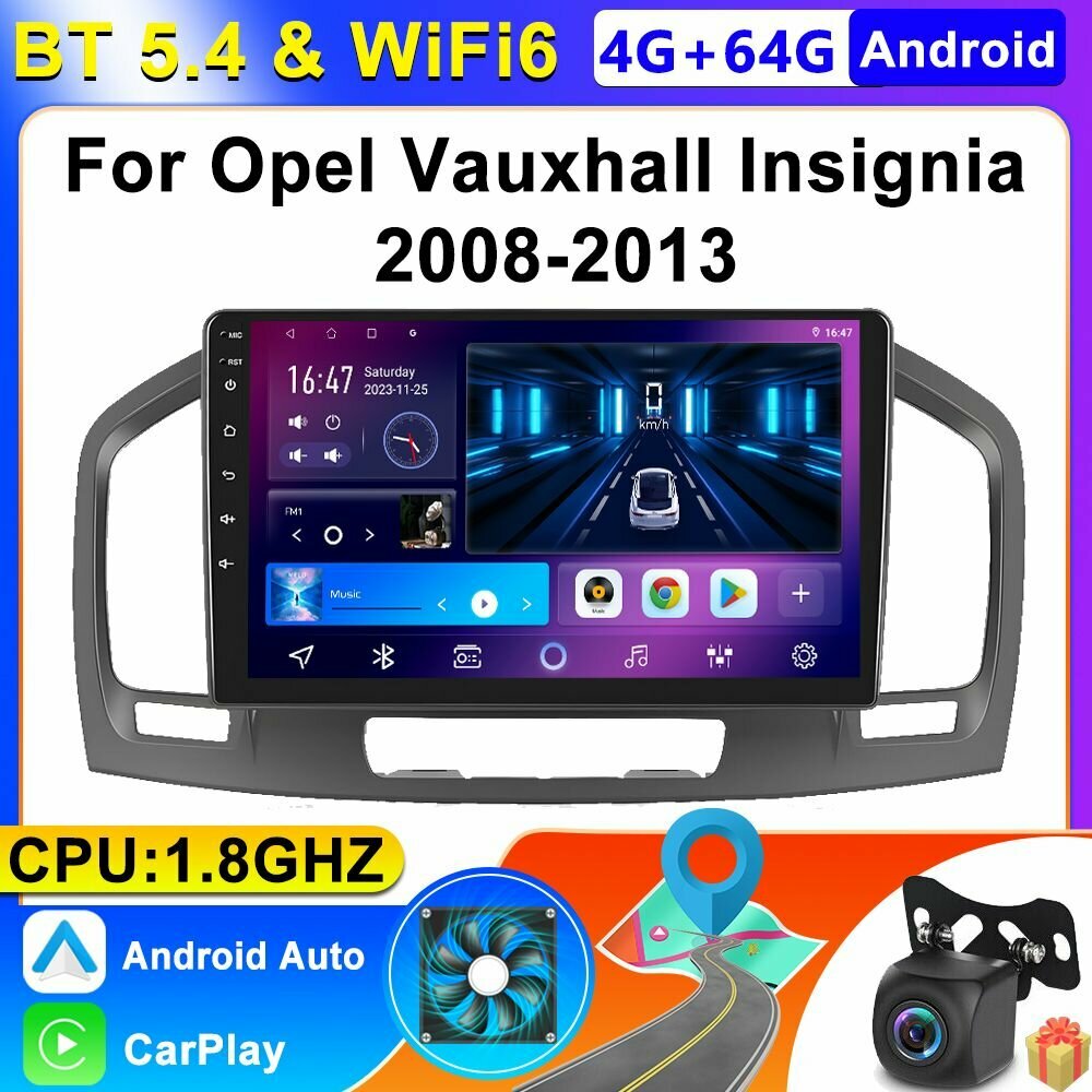 Штатная магнитола для Opel Insignia 2008-2013 (Опель Инсигния ) на Андроид 4/64 2 din