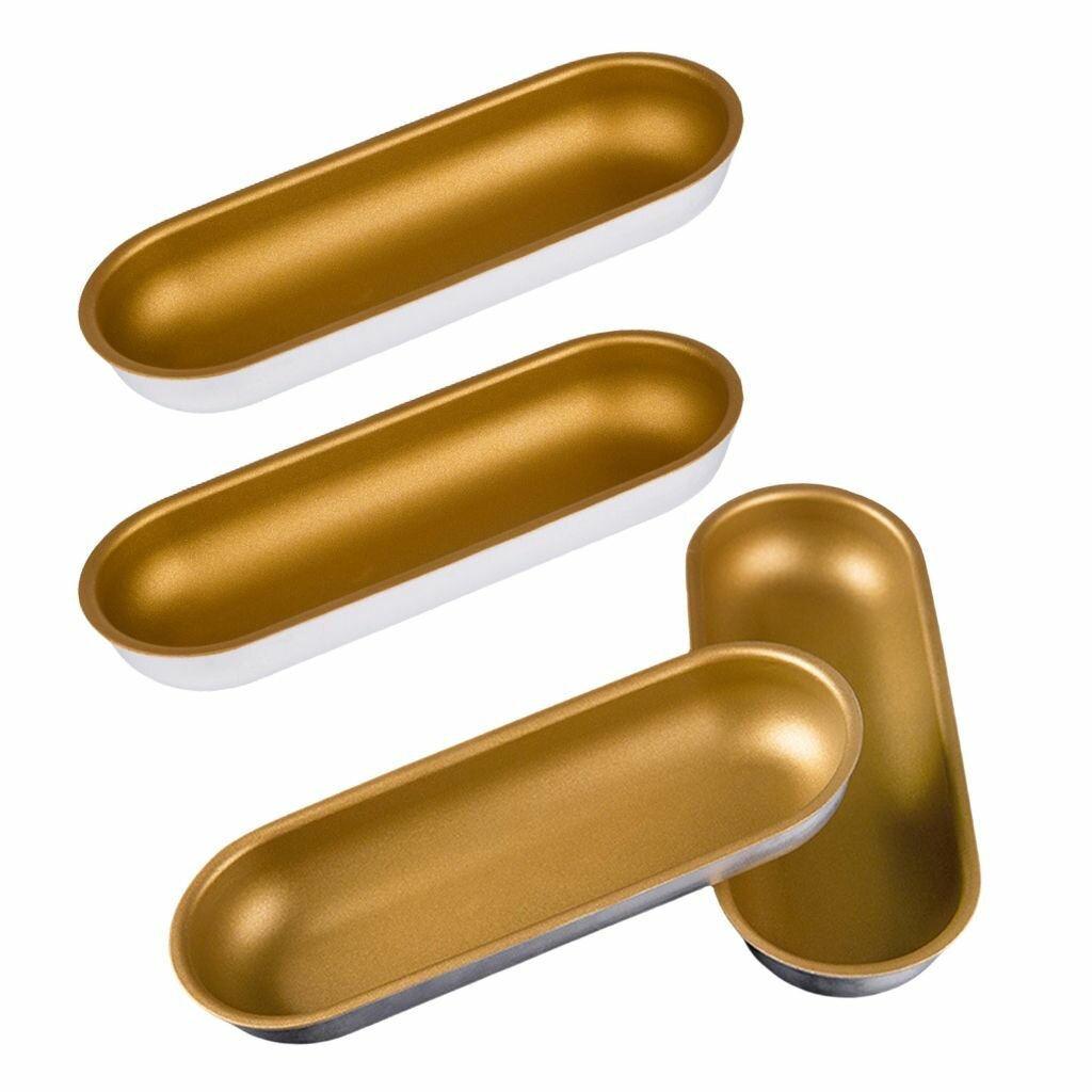 4шт 7-дюймовая золотистая форма для бургера с антипригарным покрытием хот-догов