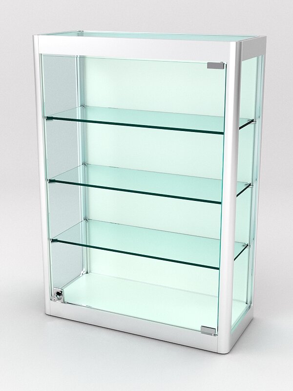 Витрина из профиля настенная "вайб ИКС" №2-3П-ДСП-220 (задняя стенка ДСП), Белый