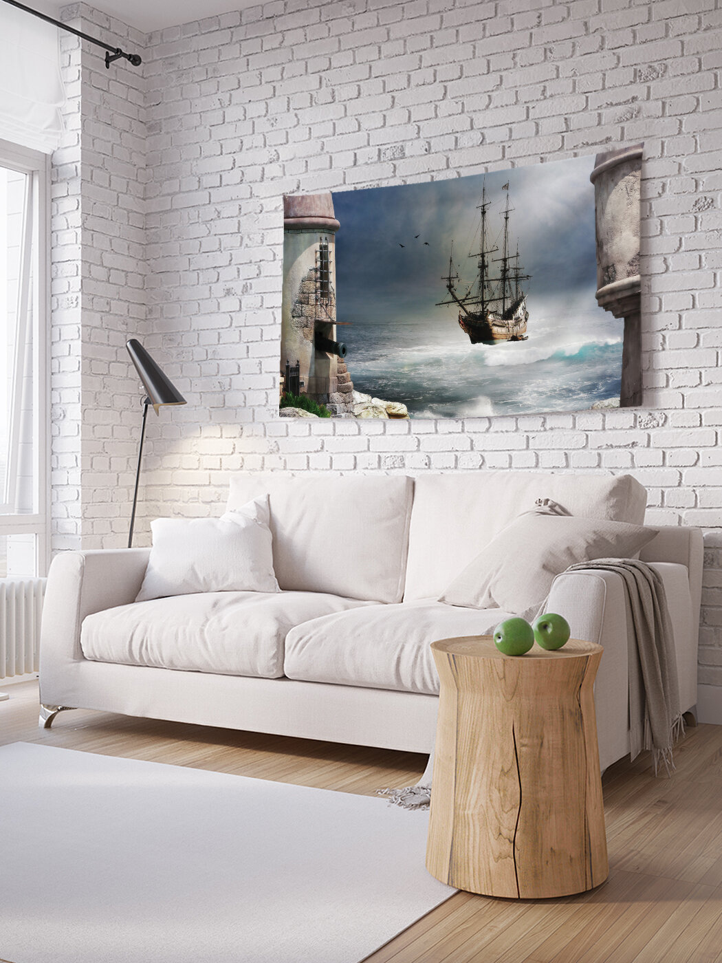 Фотопанно на стену горизонтальный постер 150х200 "Отправление фрегата", JoyArty