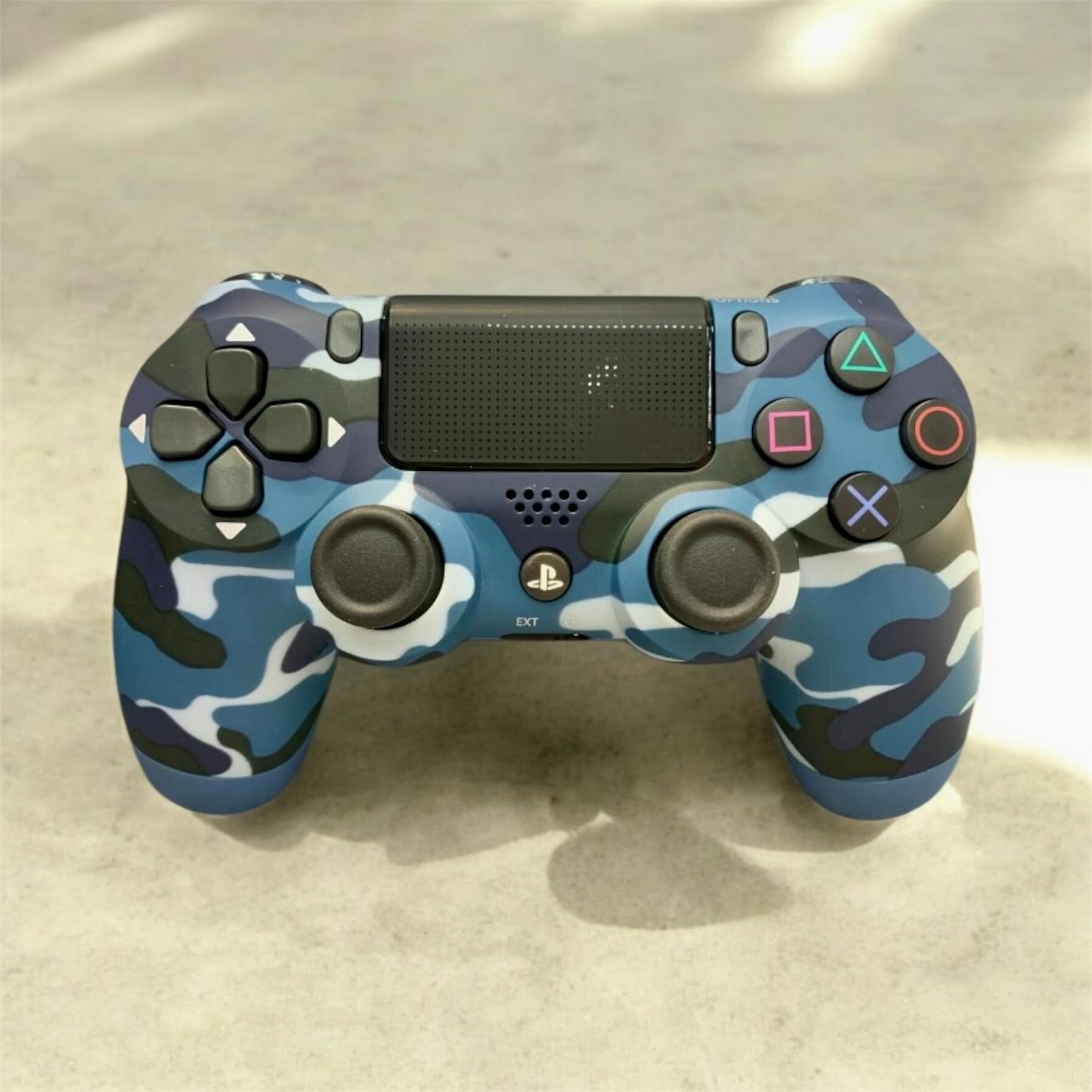 Джойстик игровой для PlayStation 4 синий камуфляж геймпад DualShock
