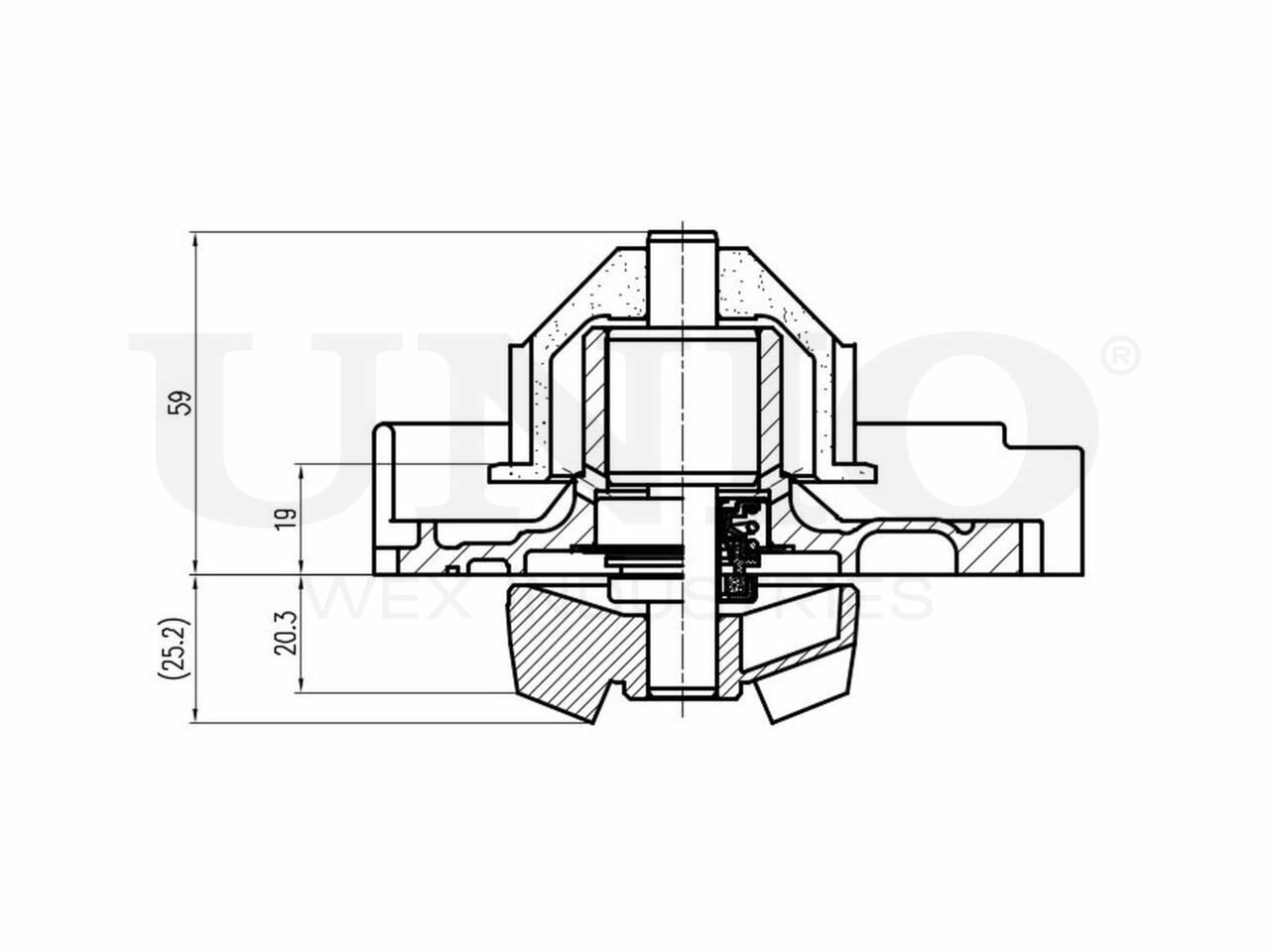 Помпа, водяной насос, для Рено Логан 04-, Меган 96-, Сандеро 07-, Renault Logan Megane Sandero 07- артикул WAP-10013 производителя UNIO