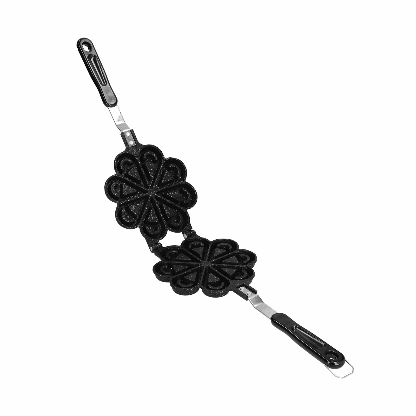 Вафельница NoStick с 2-мя ручками из нержавеющей стали, форма для блинов в форме сердца для дома