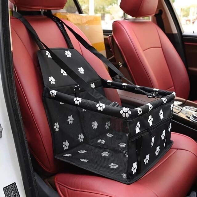 Автогамак BoomBoomShop, для собак/кошек/хорьков/кроликов, складная, черный с лапками