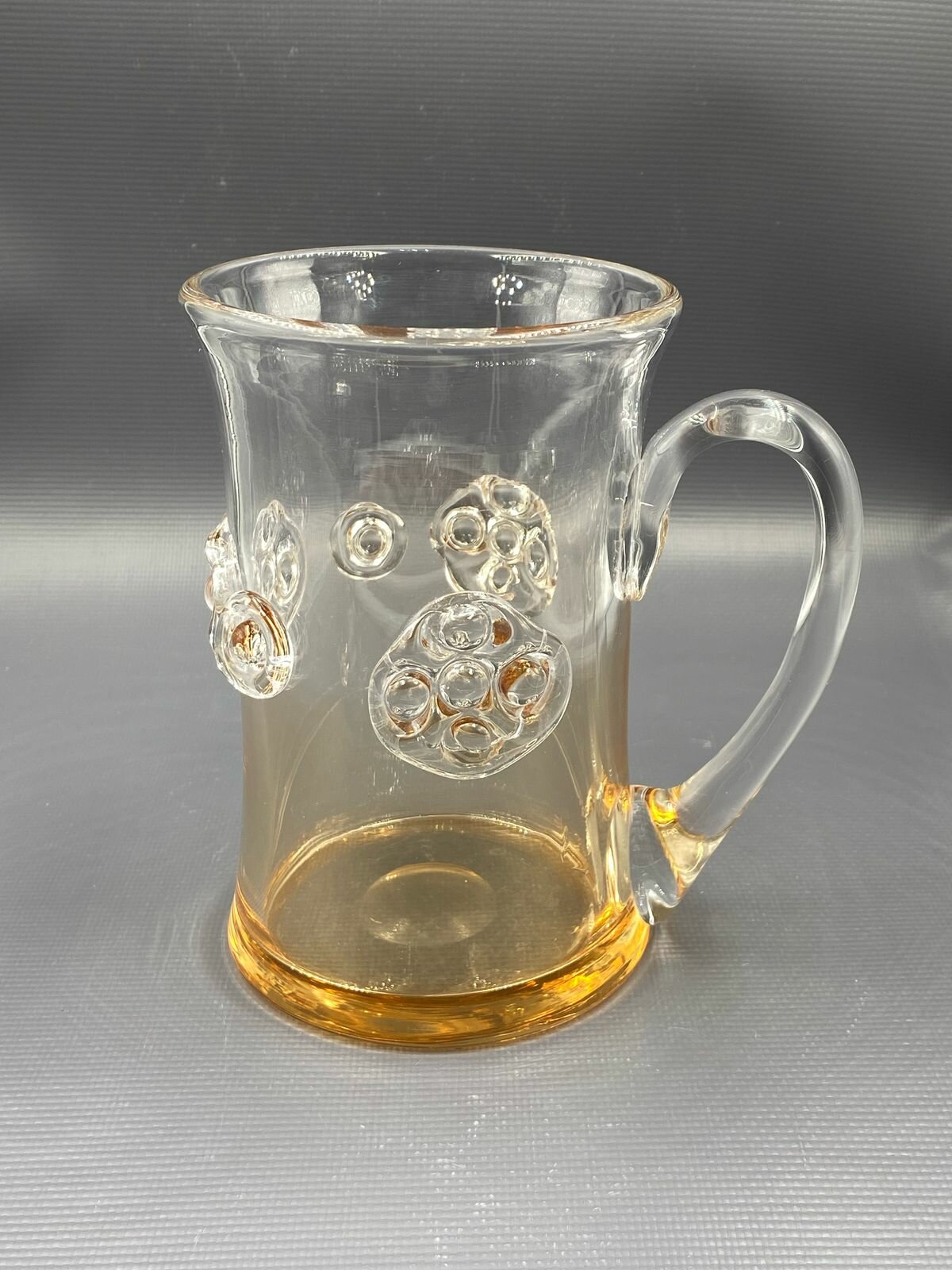 Бокал - Кружка пивная, Цветное стекло Гутная техника СССР, высота 15 см Состояние!