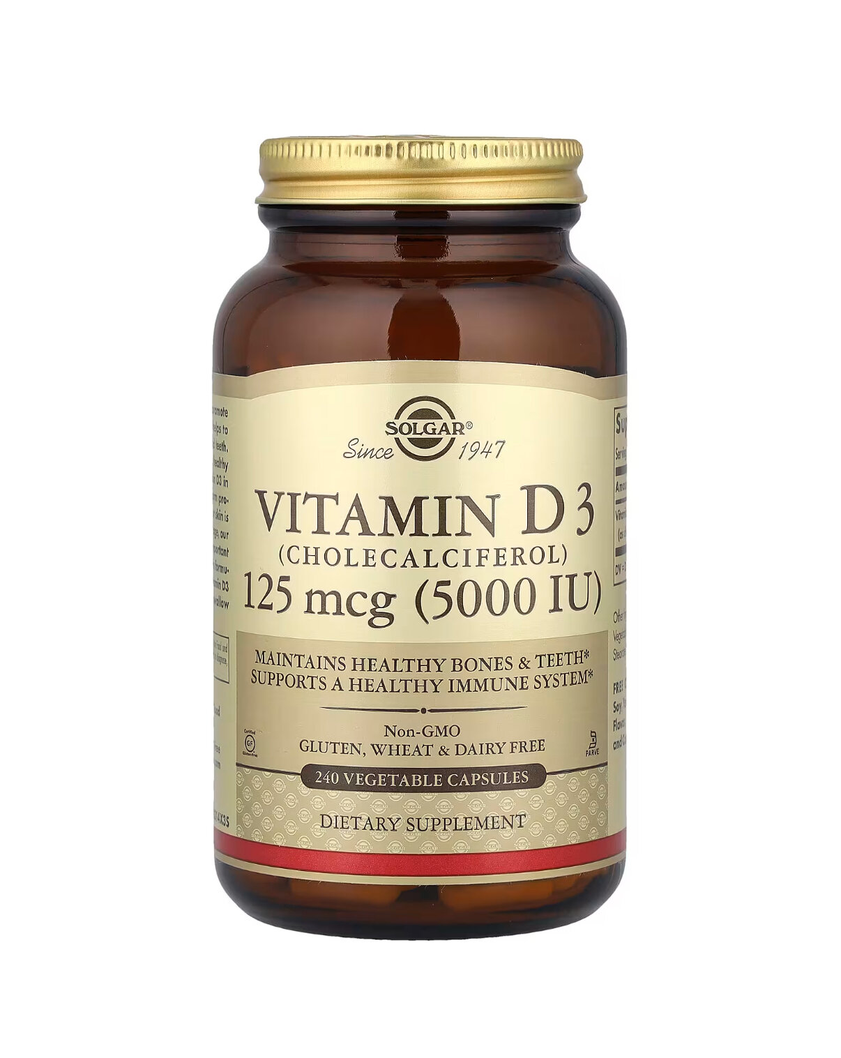 Solgar витамин Д3 холекальциферол 240 растительных капсул