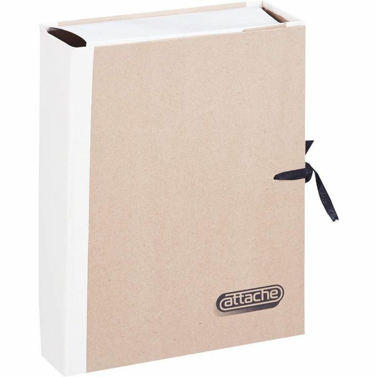 Папка архивная с завязками Attache (А4, корешок 80мм, до 600л, 4 завязки, крафт/коленкор) бежевая, 25шт.