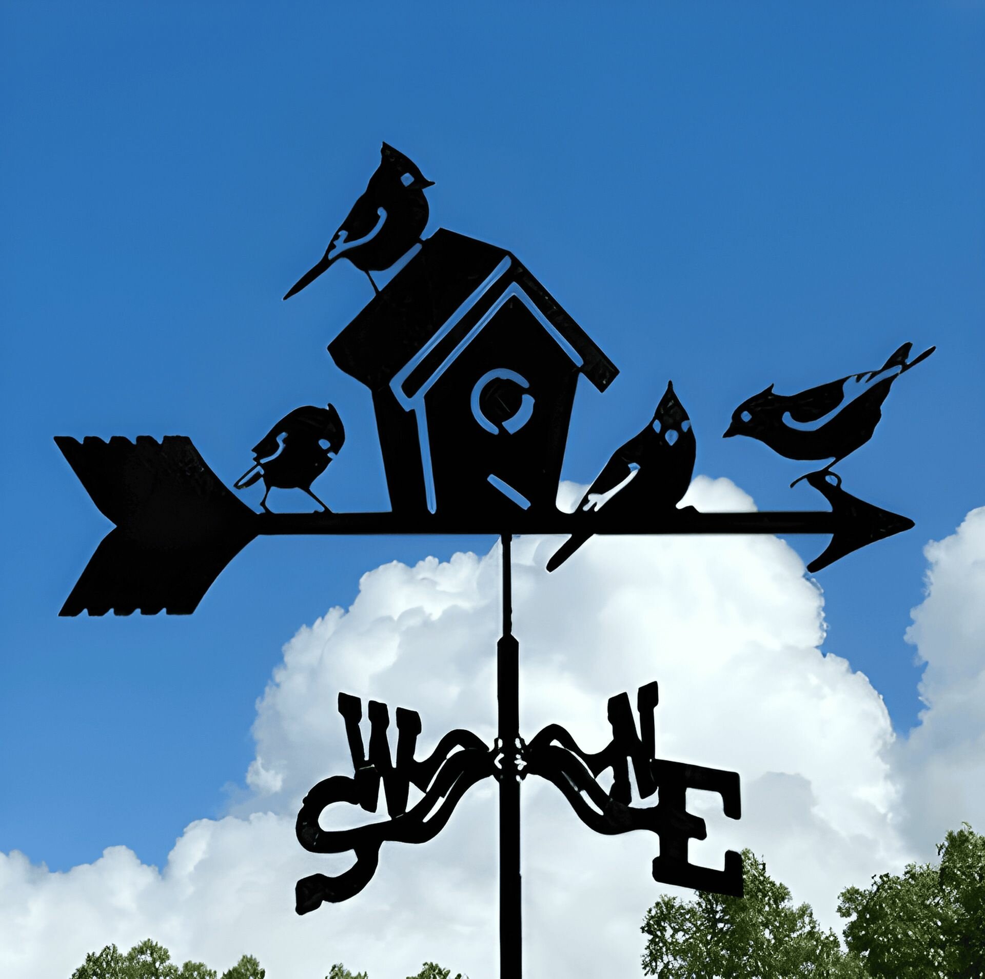 Кованый флюгер для дачи и сада - металлический, с антикоррозийным покрытием, декор для крыши