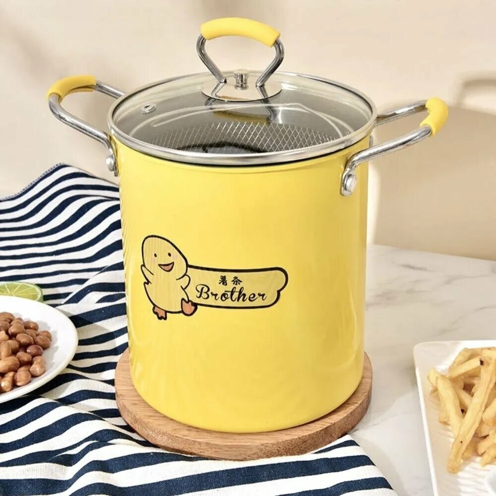 Кастрюля YELLOW CHICKEN T954, с фритюром, 3 л, нержавеющая сталь