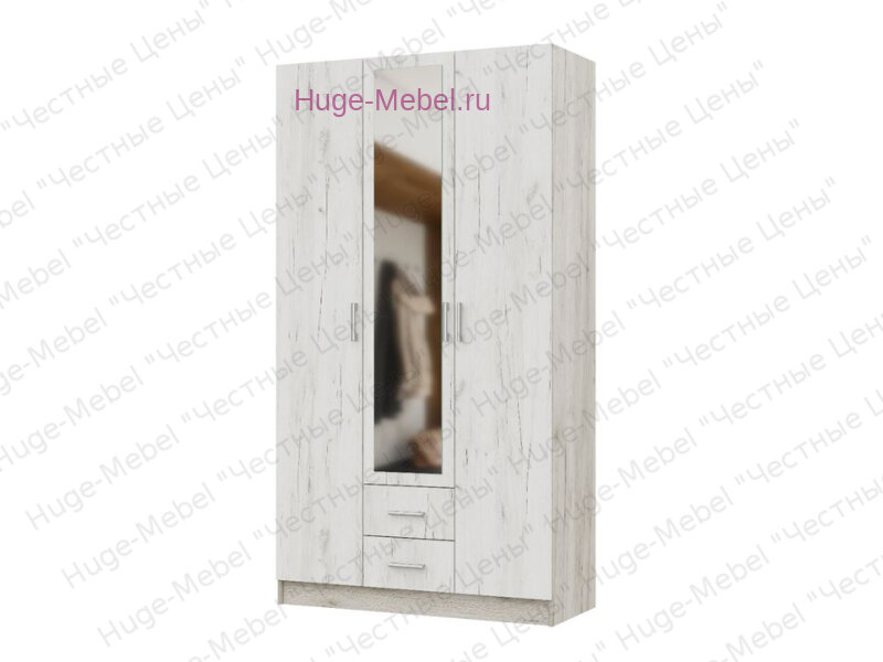 Шкаф 3-х створчатый "Гармония ШК 601" крафт Huge Mebel . Ширина 1200 Высота 2200. Шкафы распашные