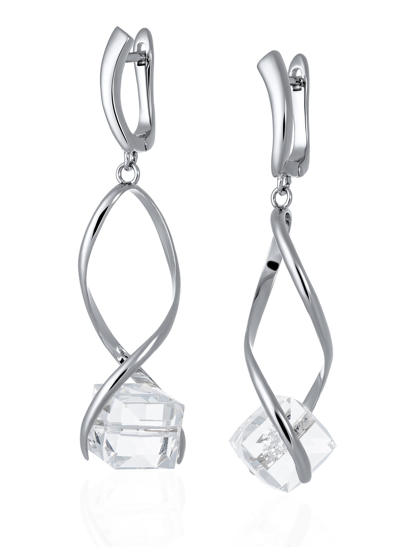 Серьги с подвесками, кристаллы Swarovski