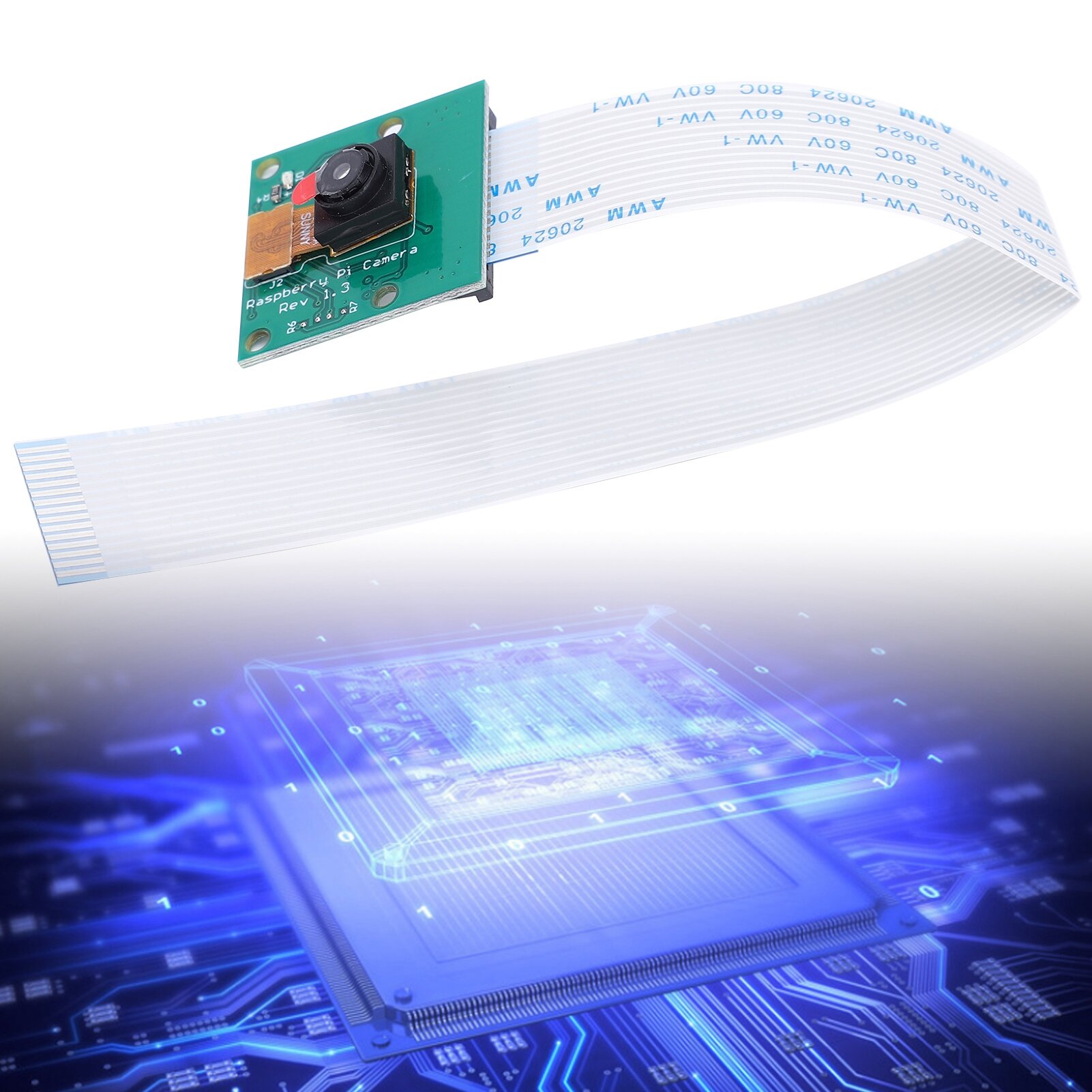 Зеленый модуль камеры для Raspberry Pi 4 3B, 5 миллионов пикселей, кабель 15 см, HBVRPI1508G V11