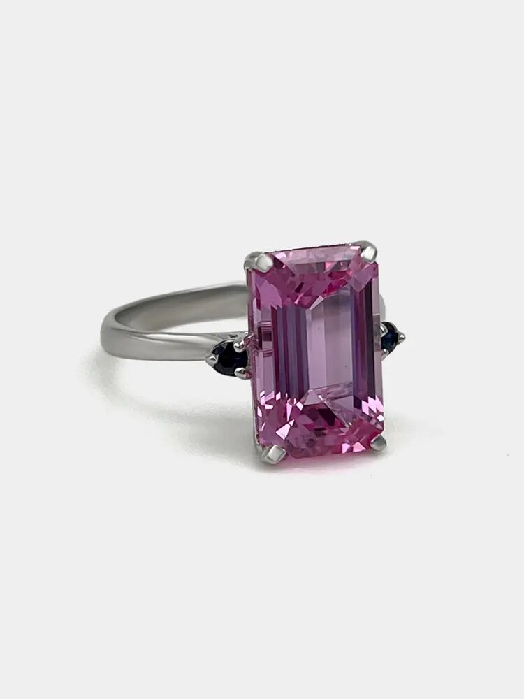 Кольцо, серебро, 925 проба, сапфир, сапфир синтетический