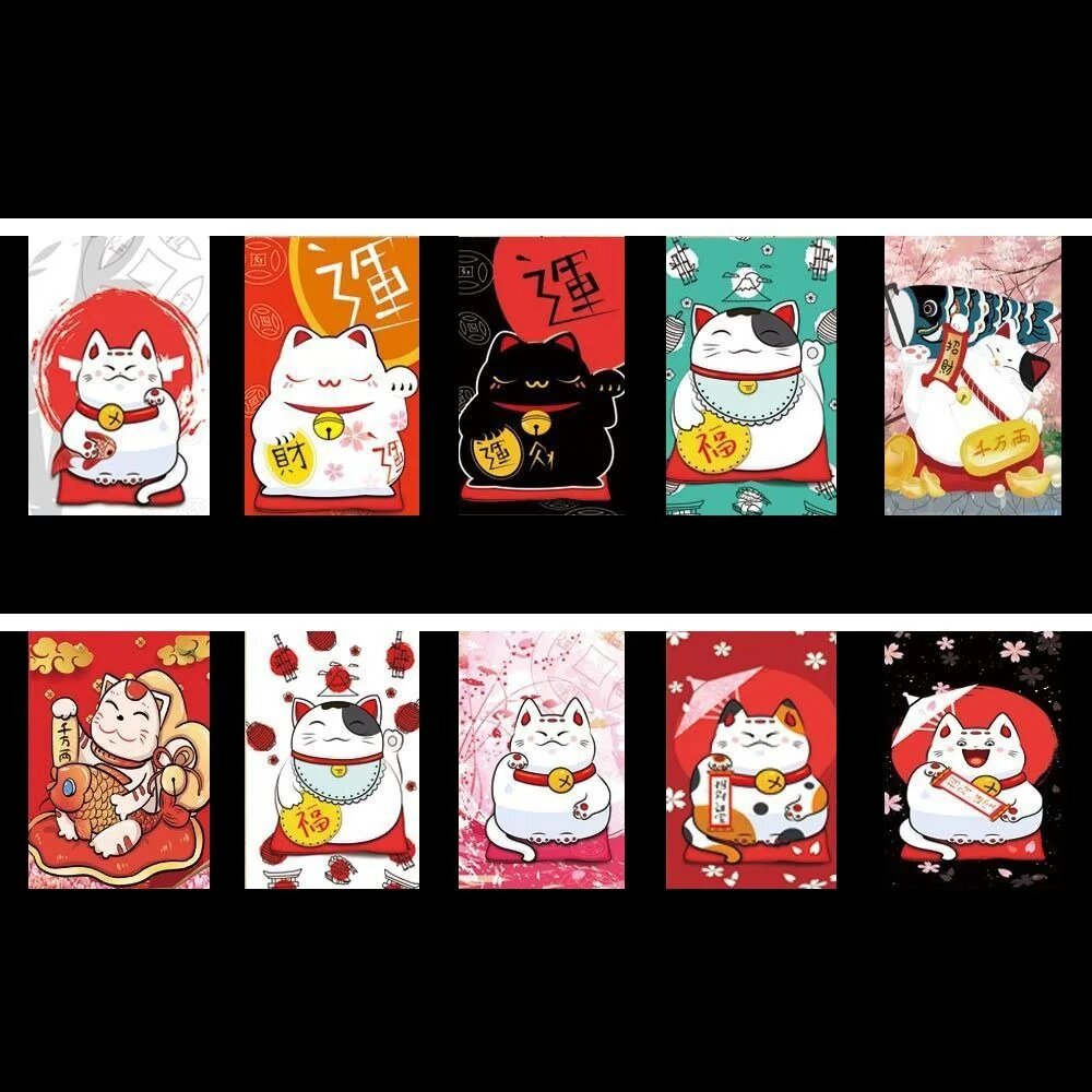 Японские декоративные флажки 10 штук 10 Flags-set-H