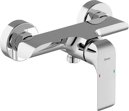 Смеситель для душа Ravak Flat X070121 глянцевый, настенный, латунный, однорычажный, без лейки, смеситель для ванны с душем