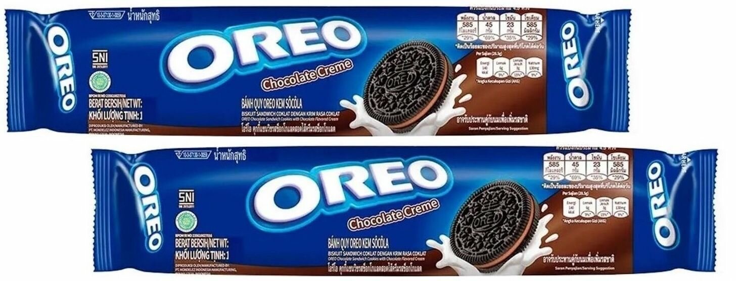 Печенье OREO Chocolate Creme с шоколадным кремом. (Индонезия), 119,6 г (2 шт)