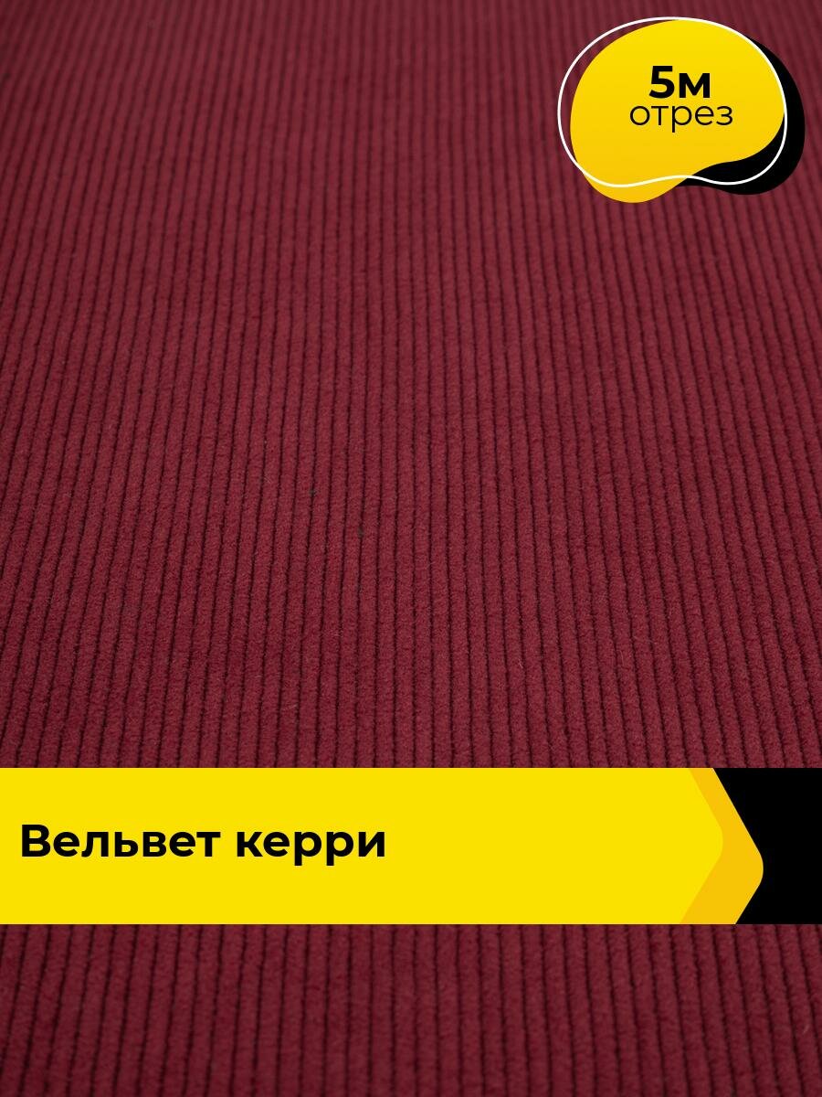 Ткань для шитья и рукоделия Вельвет "Керри", отрез 5 м * 150 см, цвет бордовый