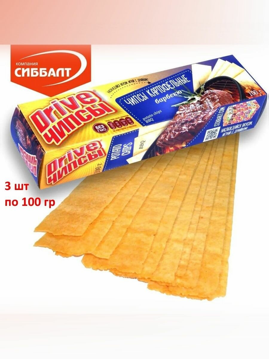 Чипсы Drive картофельные со вкусом барбекю (3 пачки)