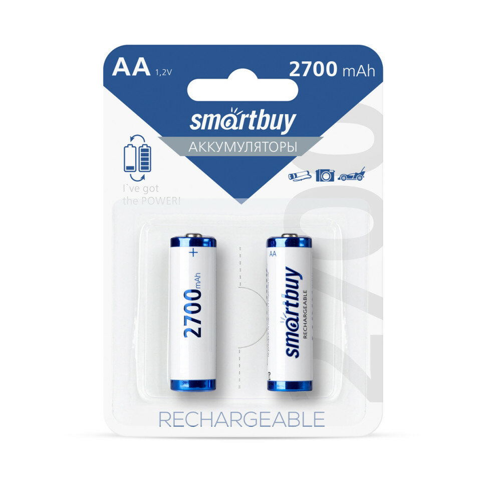 Аккумулятор Smartbuy AA (HR06) 2700mAh 2BL, 2 штук, 281653
