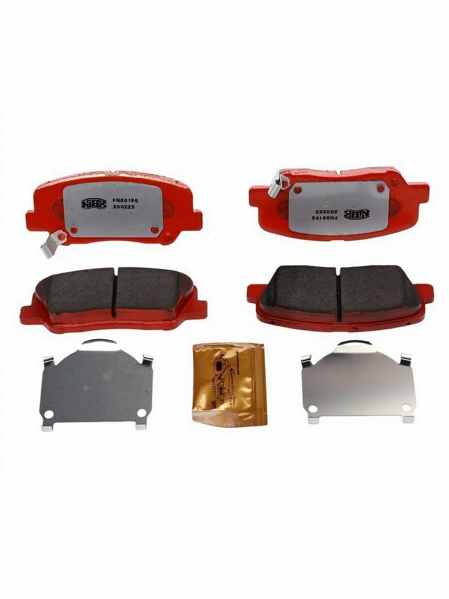 Колодки тормозные дисковые передние NIBK PN8019S для GEELY Atlas, Azkarra, Emgrand