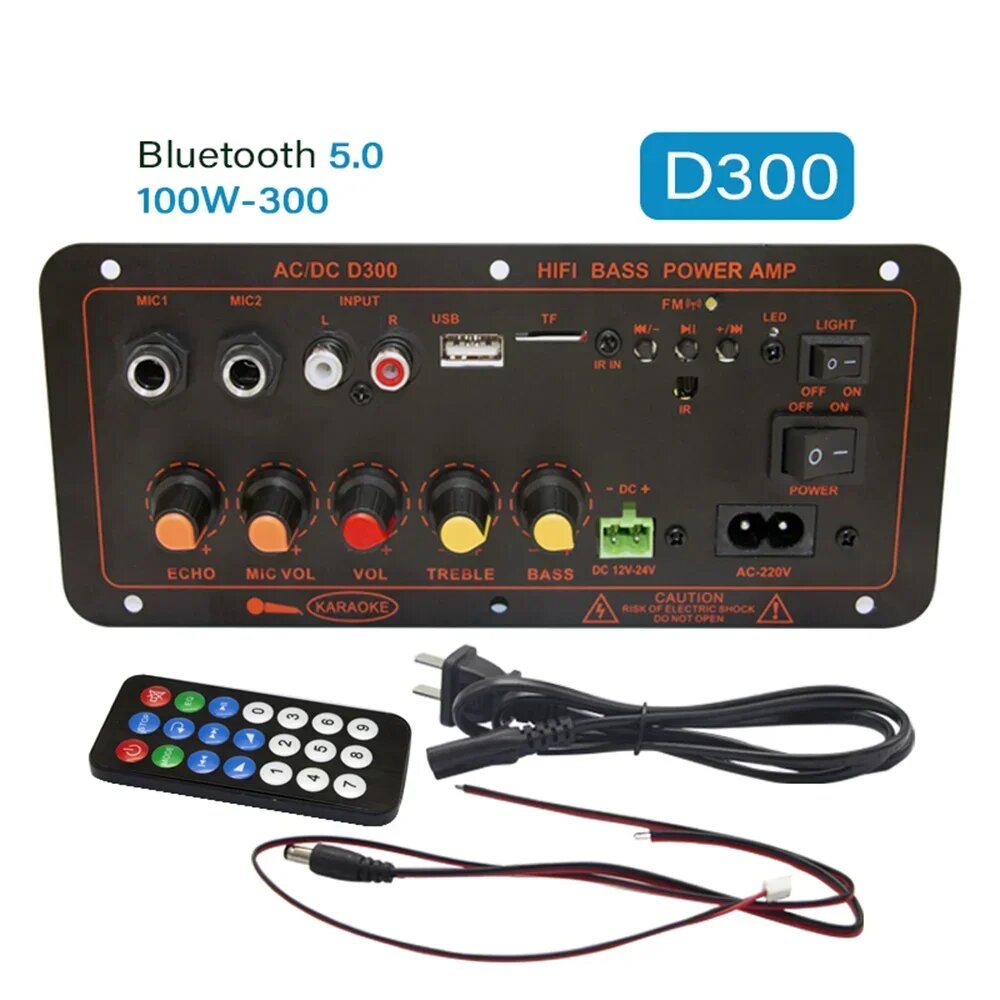 ICANING 600 Вт Bluetooth 5.0 Усилитель для авто, D300 600W Amplifier, EU Plug