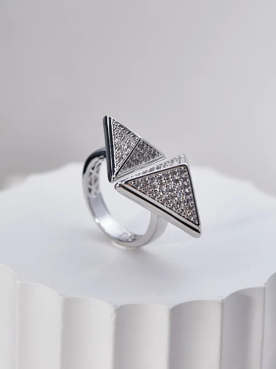 Кольцо, фианит, кристаллы Swarovski, кристалл