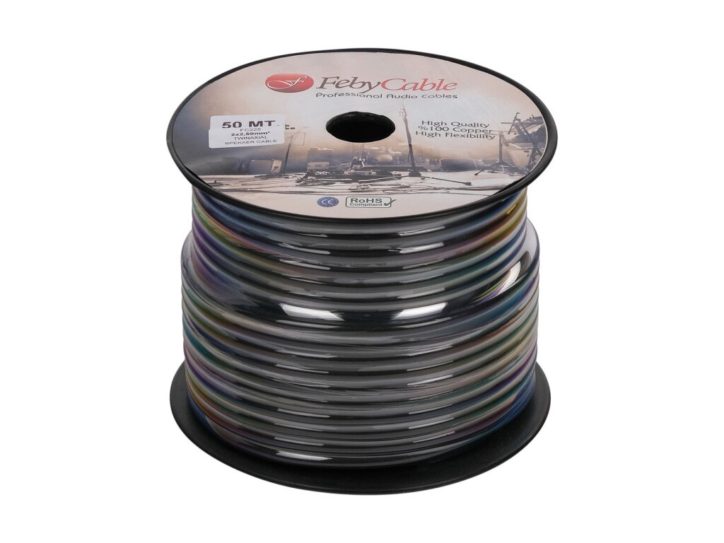 FC225BK-100 Кабель акустический, черный, 100м, Feby Cable