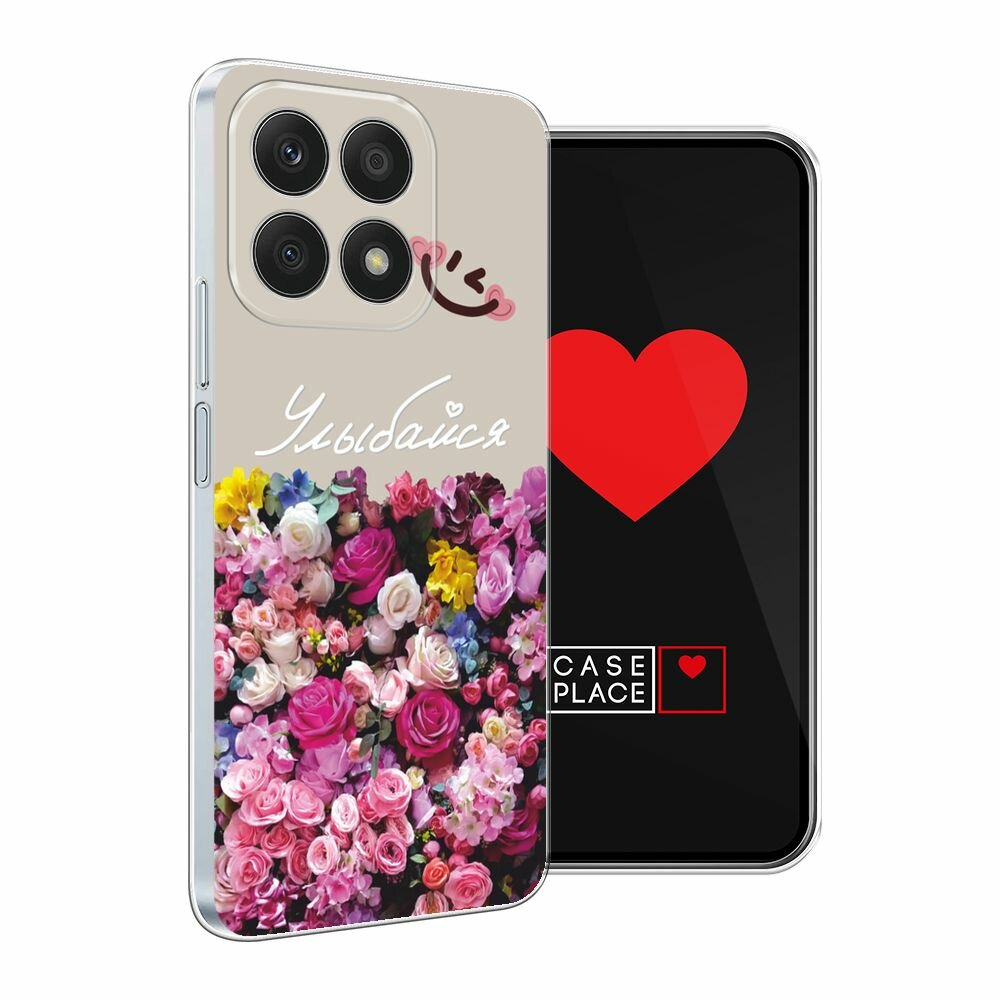 Силиконовый чехол на Honor X8A / Хонор X8A с принтом "Букет счастья" — фото 1