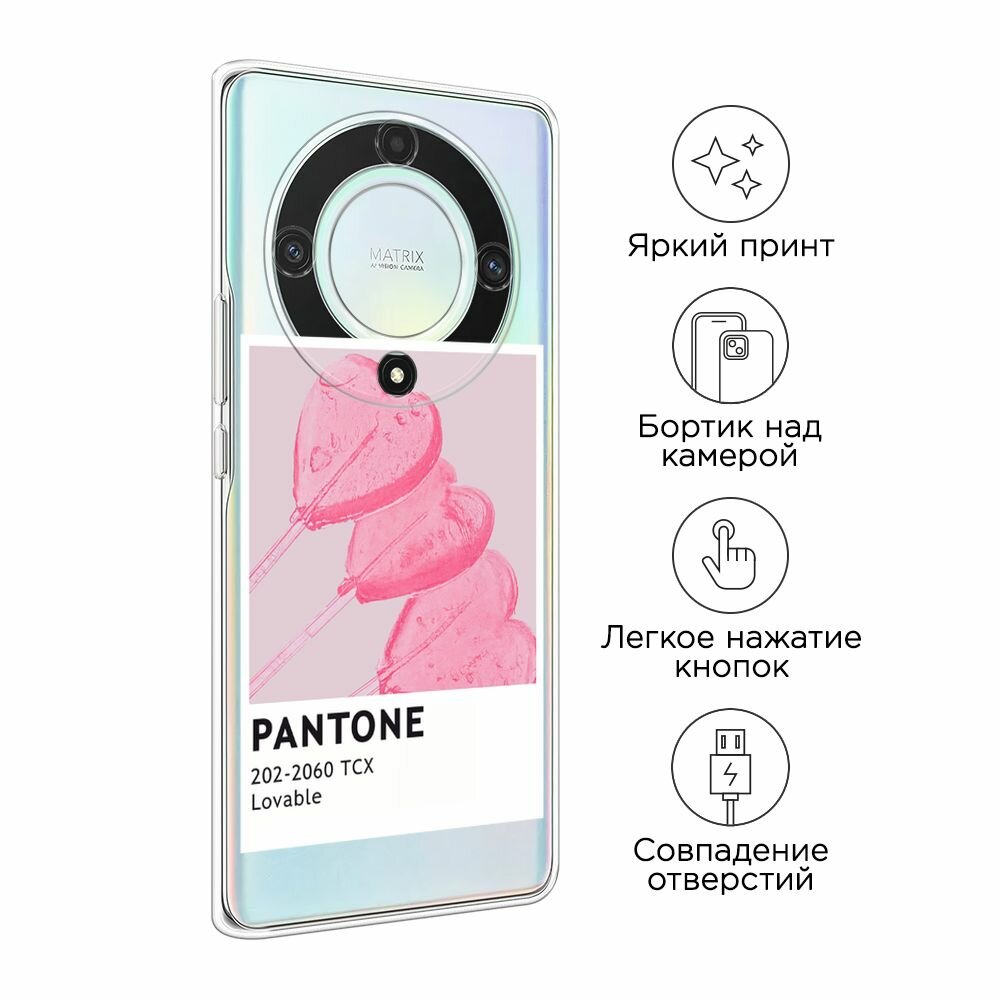 Чехол на Honor X9A / Хонор X9A с принтом "Pantone Lovable 2 - 14 февраля", прозрачный — фото 1