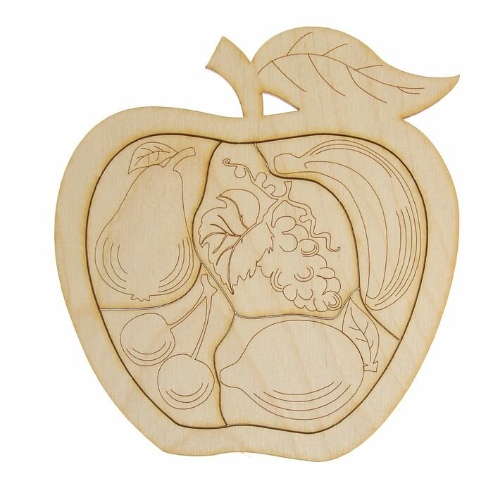 Набор деревянных заготовок 2742830, для творчества "Фрукты", 1 шт.